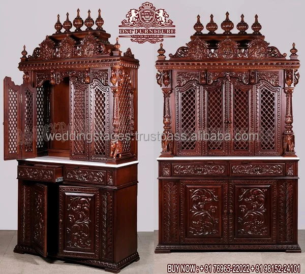 Indian Teak Wooden Mandir - Designer Pooja Temple