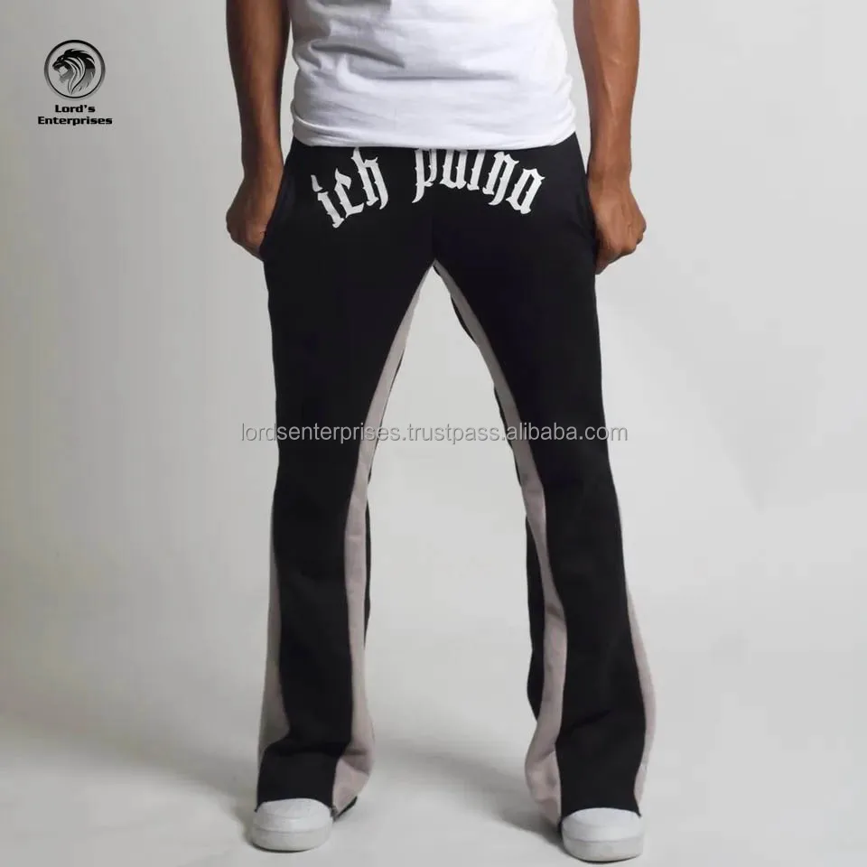 100% Cotton Custom Flared Sweatpants Loose Men Flared Jogger Pant ...