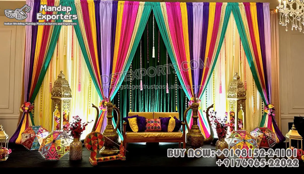 Fusion Style Sangeet Mehndi Night Decor Props Trendy Wedding Mehndi ...