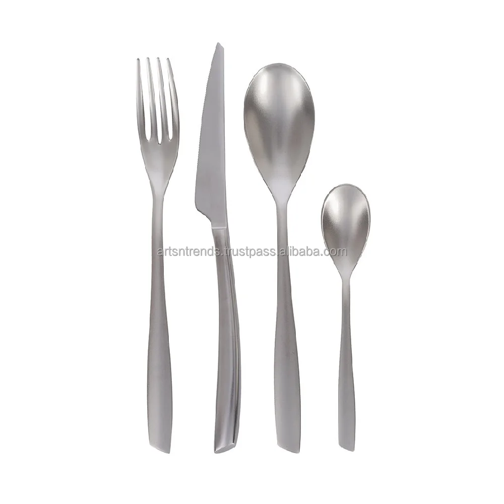 Arts N Trends Portability Steel Sandblasted Flatware Set