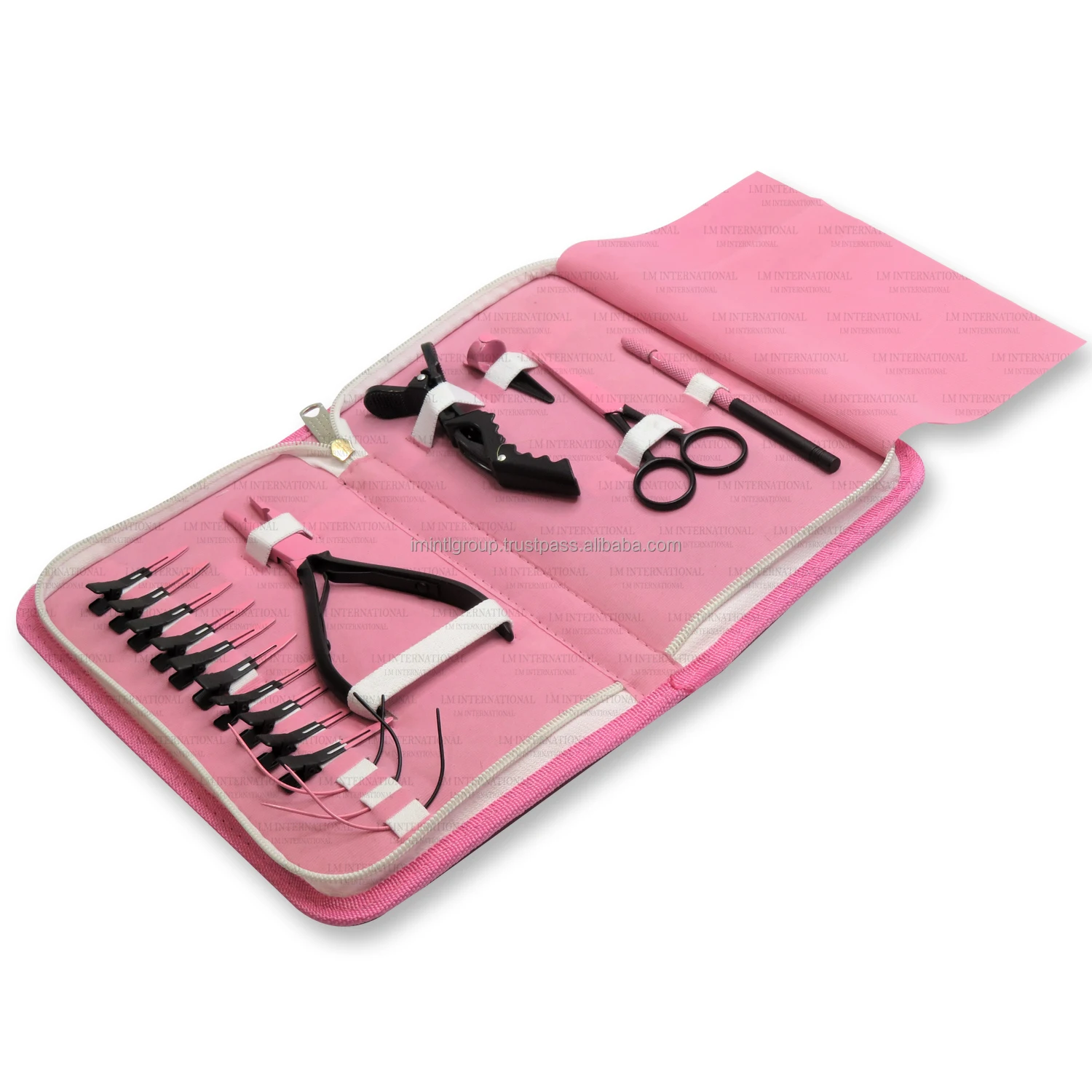 Black Pink Hand Tied Hair Extension Tool Kit Stainless Steel Wholesale ...