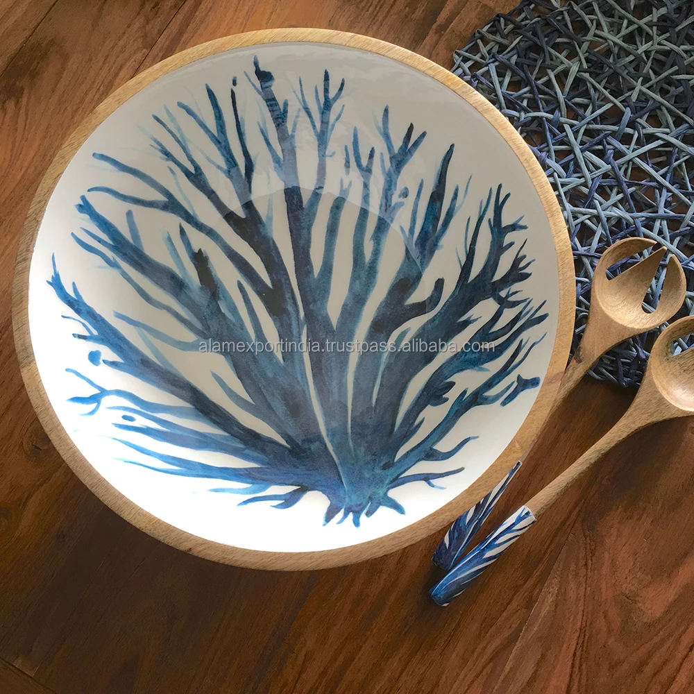 Kitchen Serving Dishes Mango Wooden Bowl Green Vegetables Soup Bowl ...