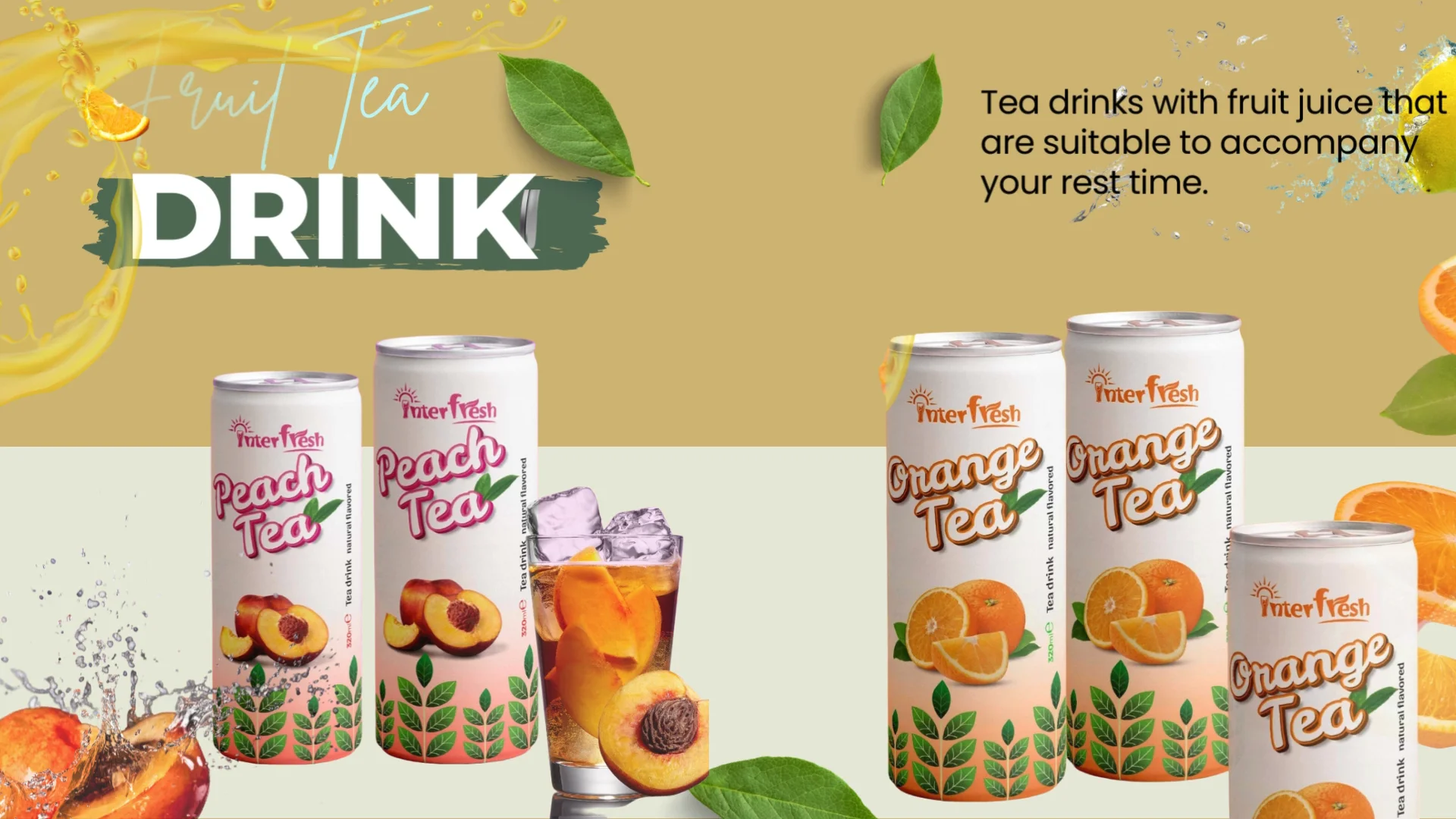 Vietnam Tea Fruit Juice Drink 330ml Canned - Free Sample - Nfc High ...