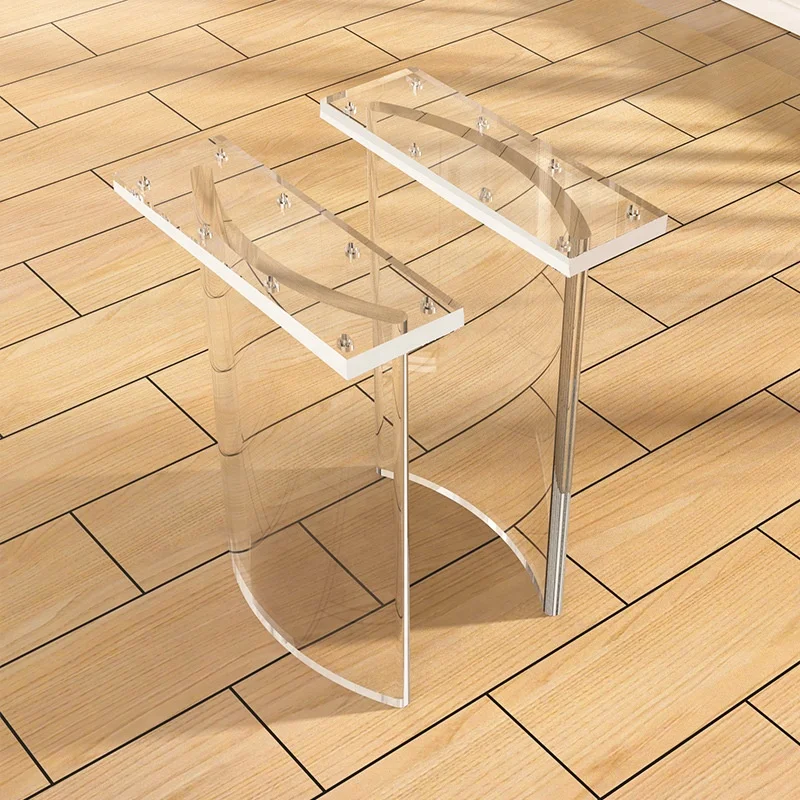 Transparent Curved Acrylic Table Legs for Floating Tables - Modern ...