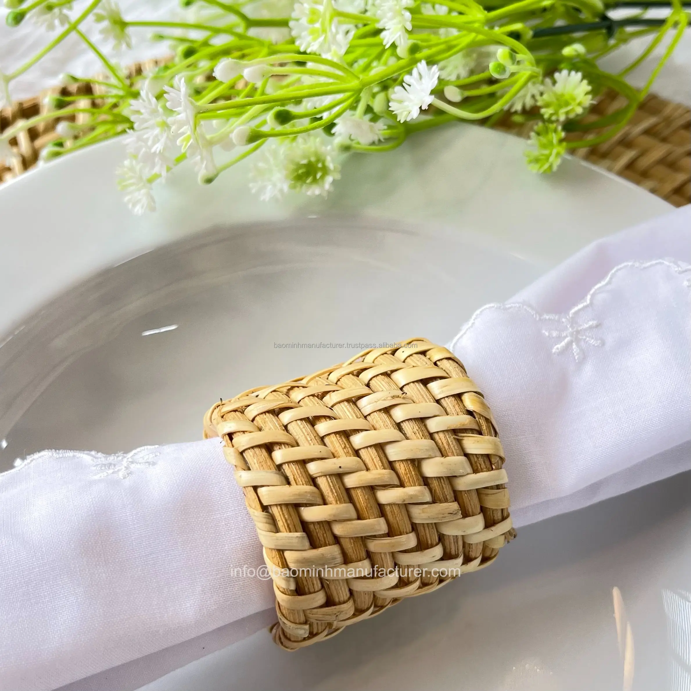 Eco-friendly Vintage Rattan Napkin Rings Stocked Wedding Table Decor ...