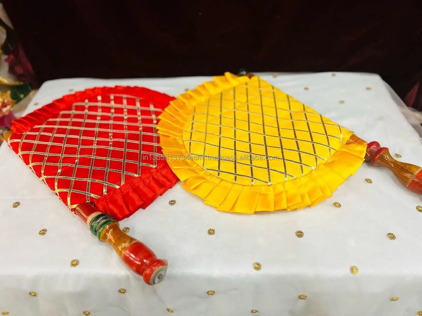 Indian Hand Made Beautiful & Traditional Hand Fan With Wooden Handle ...