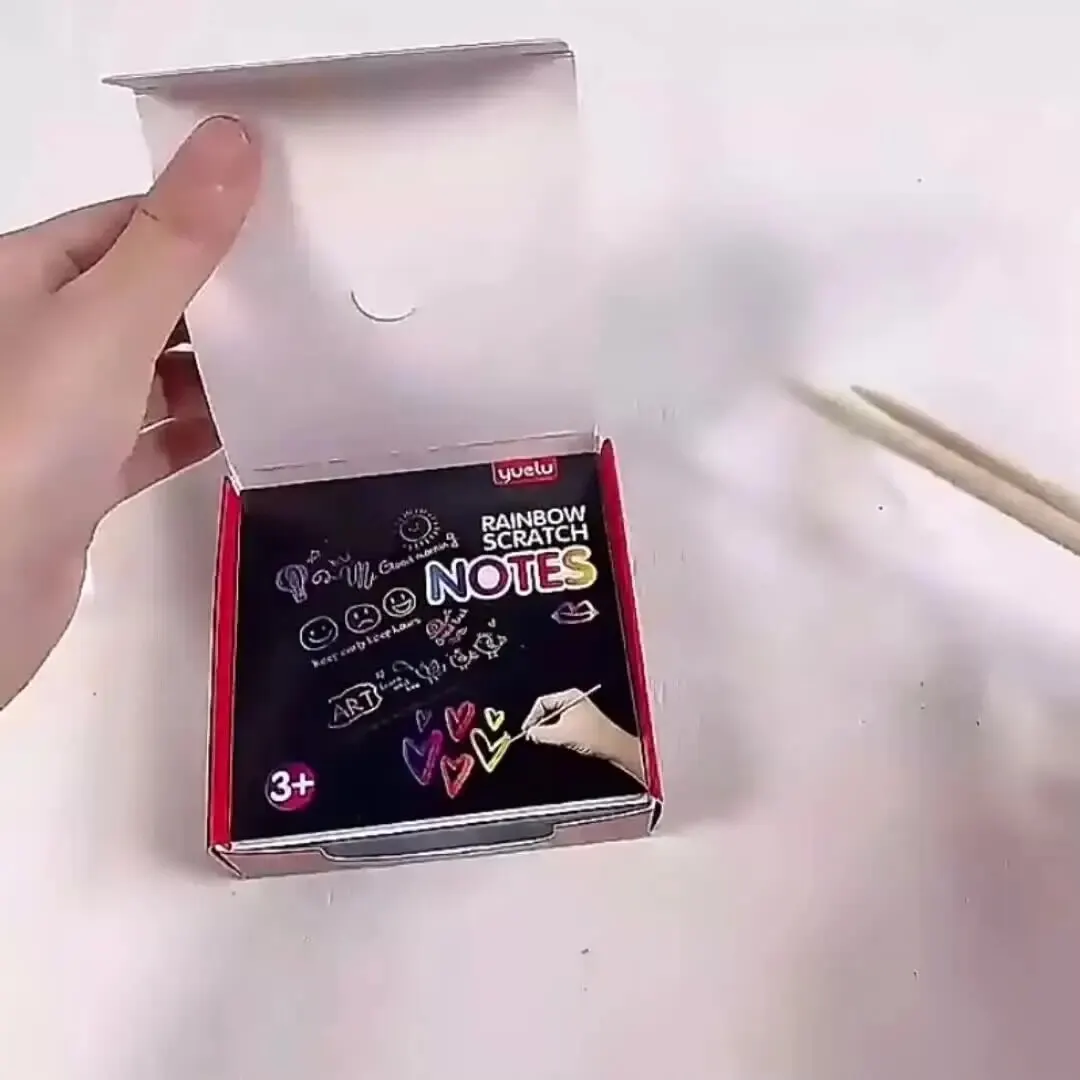 125 Magic Scratch-off Pad Cards Rainbow Scratch-off Mini Art Notes ...