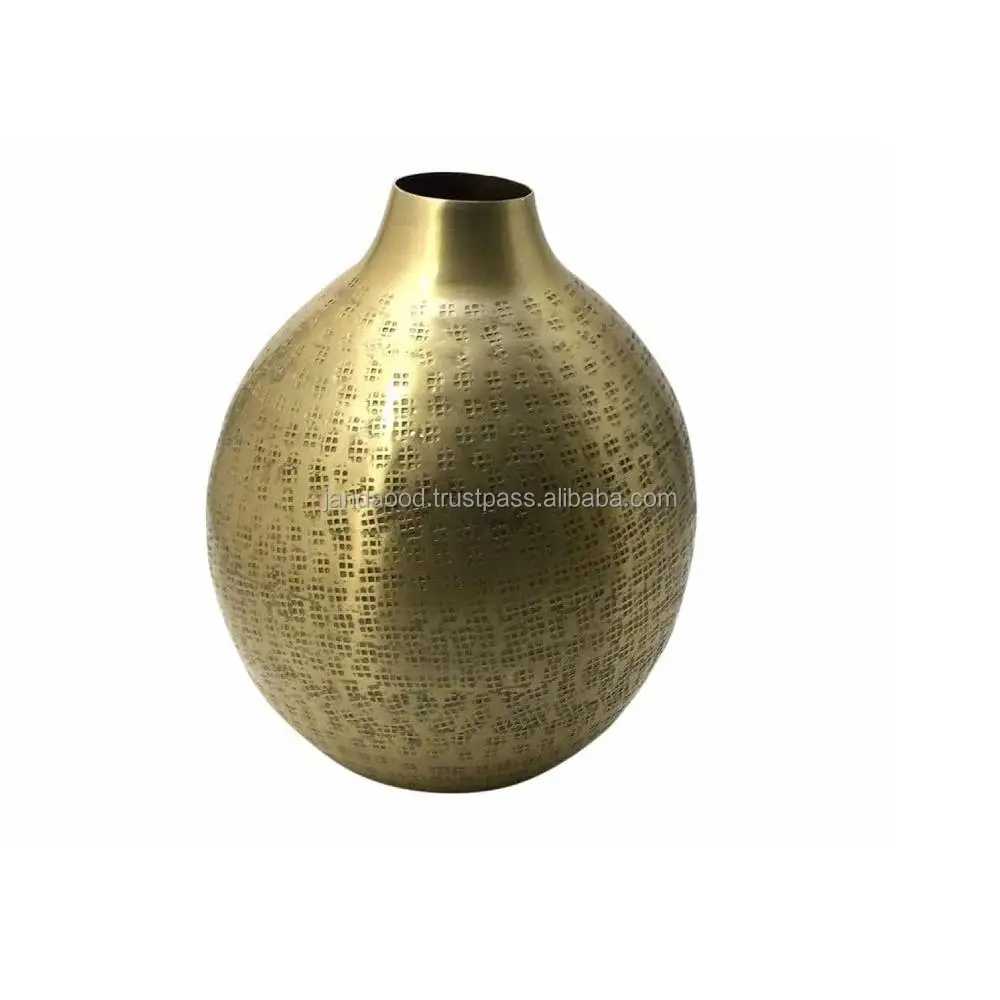 Modern Hammered Texture Aluminium Curved Vase Metal Model Table Vase ...
