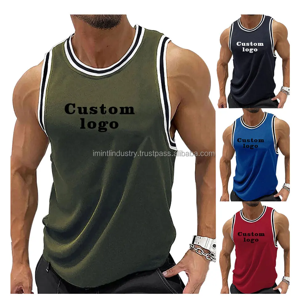 Men Custom 100% Cotton Gym Tank Top Workout Fitness Running Exercise ...