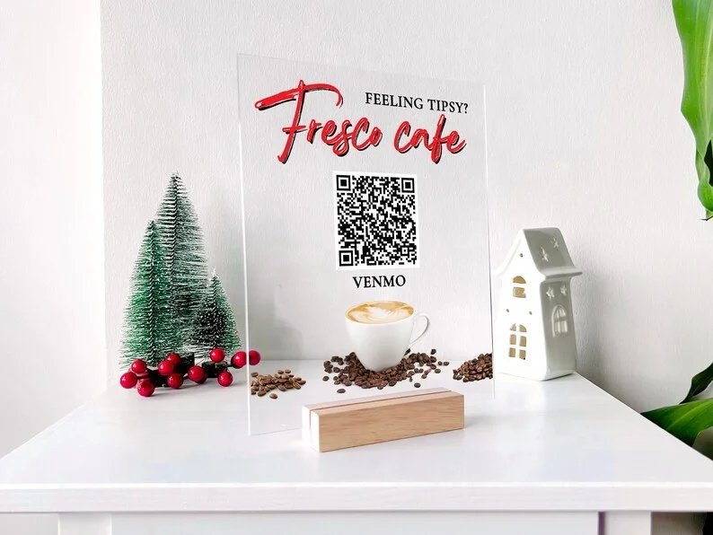 Customizable Transparent Mica QR Board with Personal Code Wood Frames ...