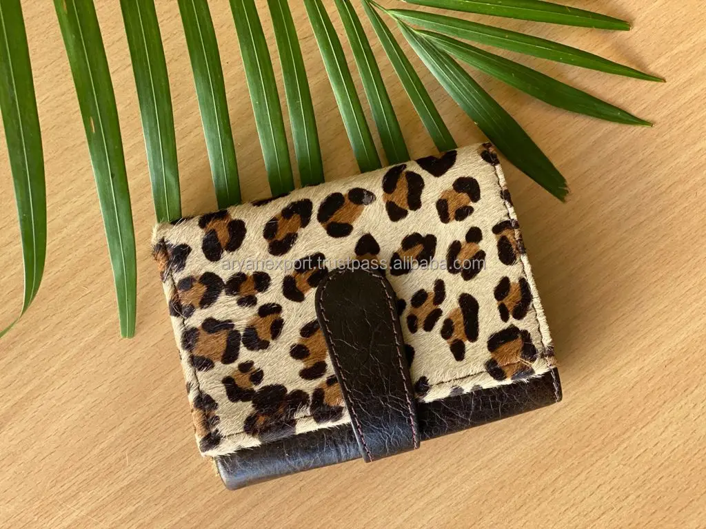 Stylish Women's Wallets - Distressed Animal Print Leather