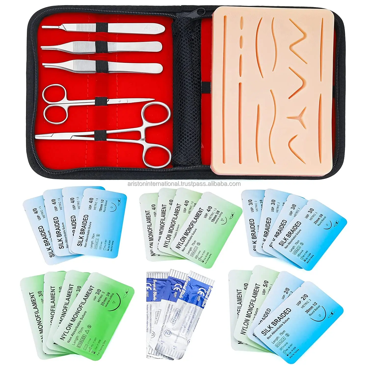 Complete Suture Practice Kit For Medical & Vet Students - Silicon Pad ...