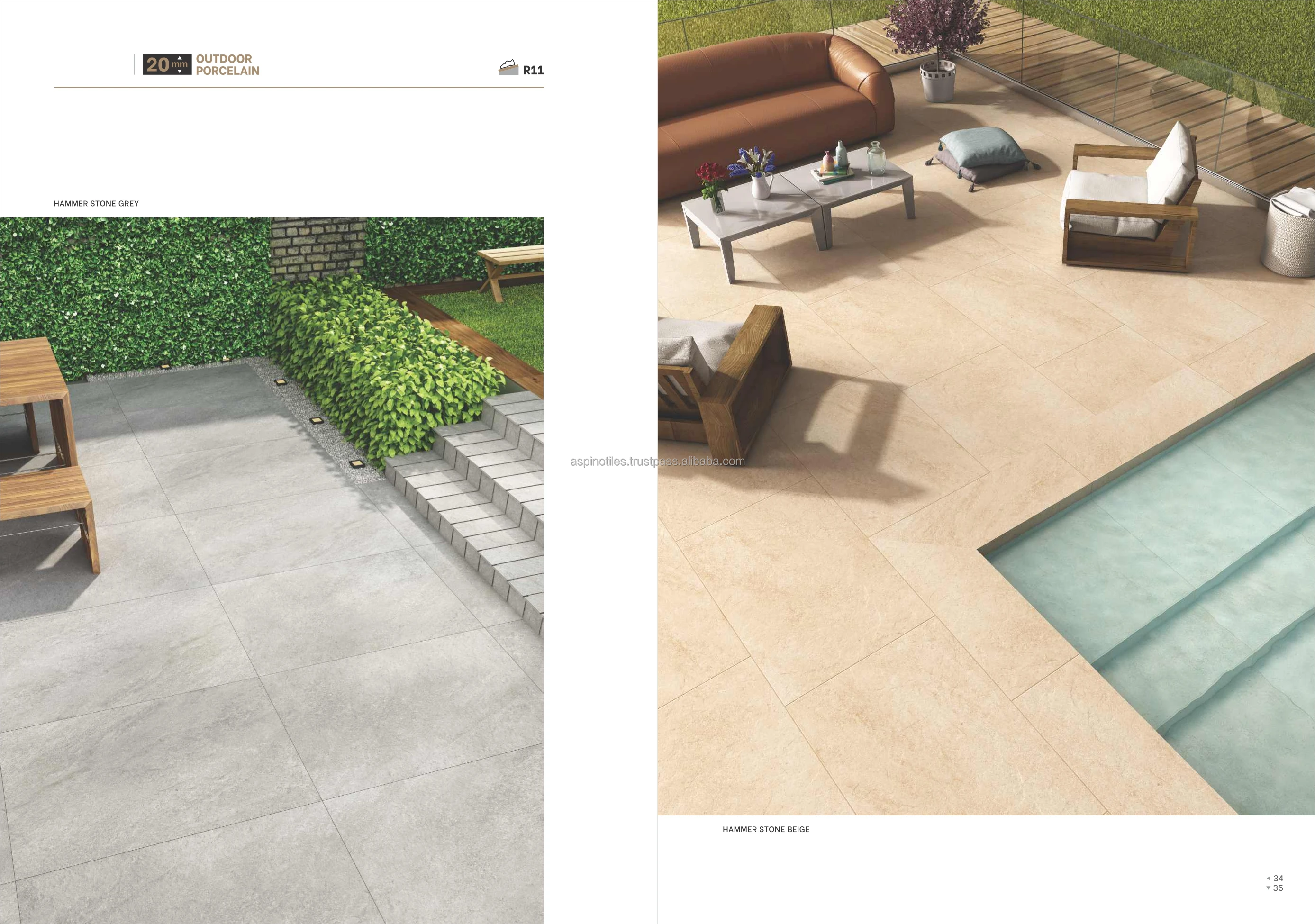 600x600 2cm Rustic Outdoor Porcelain Tiles Glazed Polished Matte Finish ...