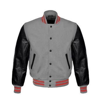 Jacket Varsity Jacket Custom Men's Wool Letterman Real Leather Varsity ...