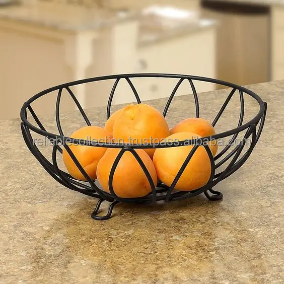 Home Appliance Black Metal Wire Baskets Tiers Basket For Kitchen ...