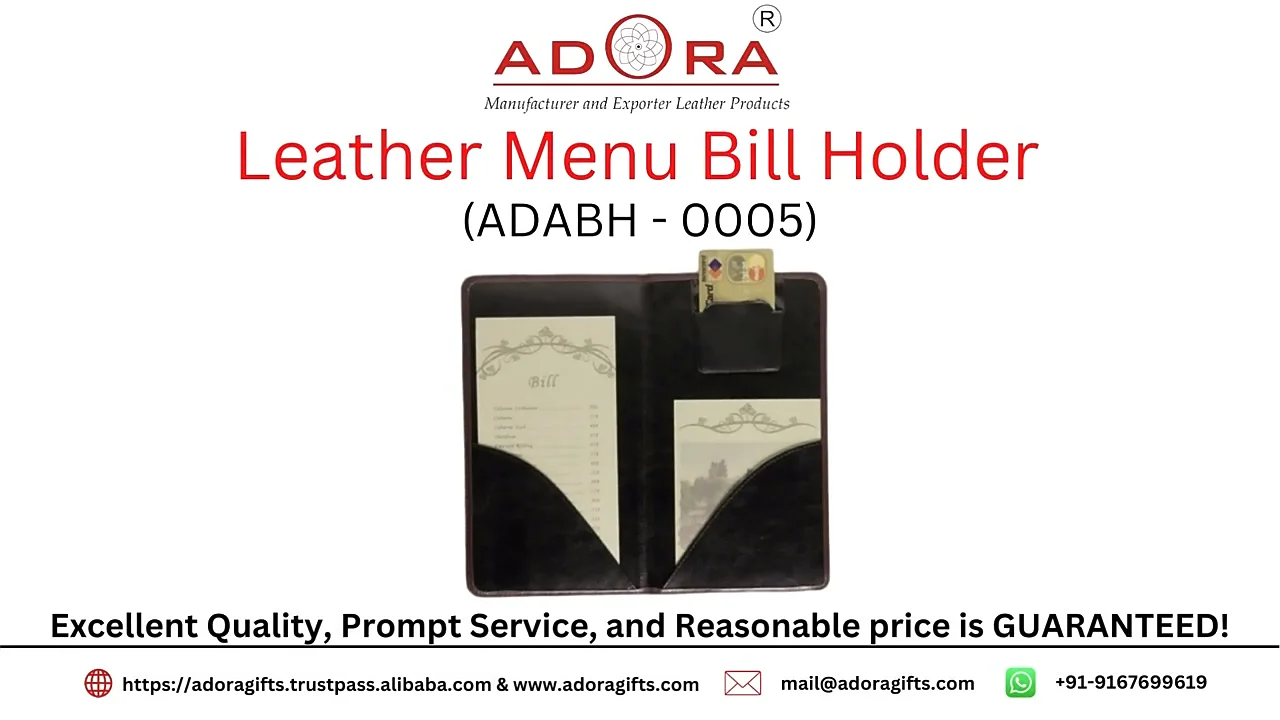 Leather Menu Bill Folder Presenter Receipt Folder - Buy Restaurant Bill ...