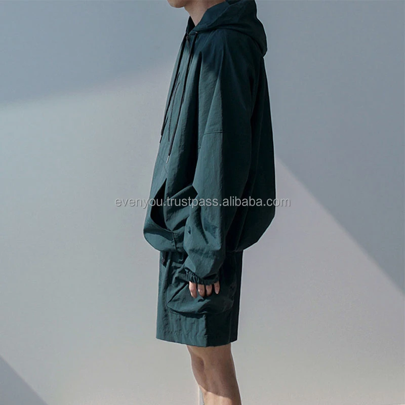 High Quality Woman 2 Piece Short Set Windbreaker Oversize Zipper ...