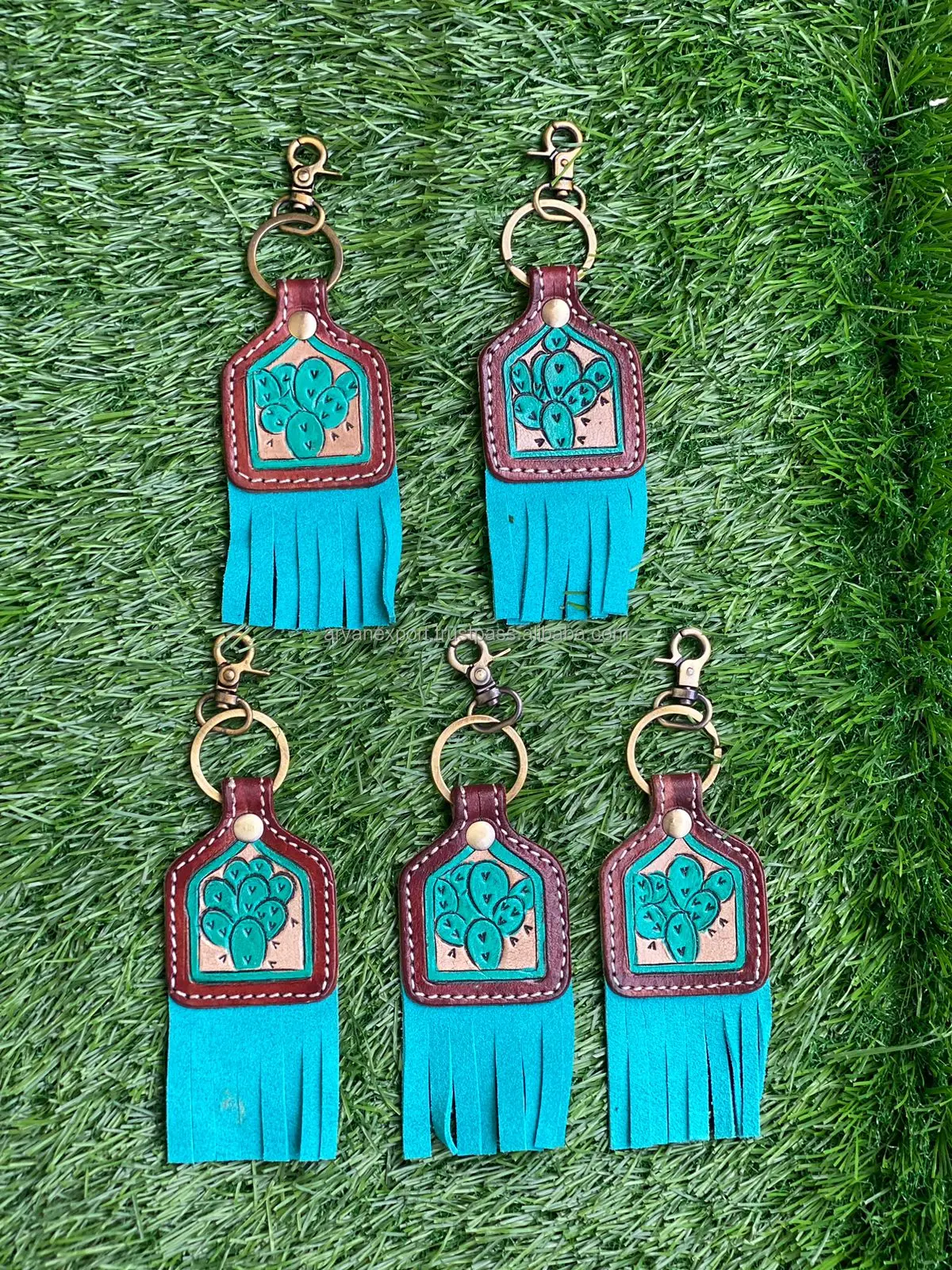 Hand Carved Tooled Leather Key Chains Cute Exotic Shape Leather Key ...
