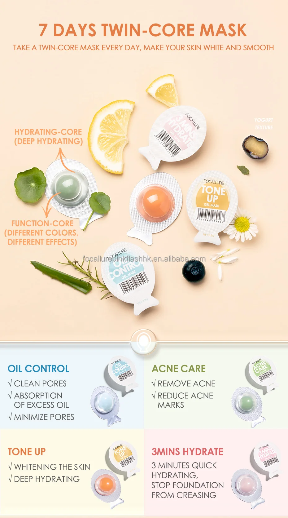 Focallure FA-SC04 Egg Face Mask - Anti-Aging & Acne Treatment