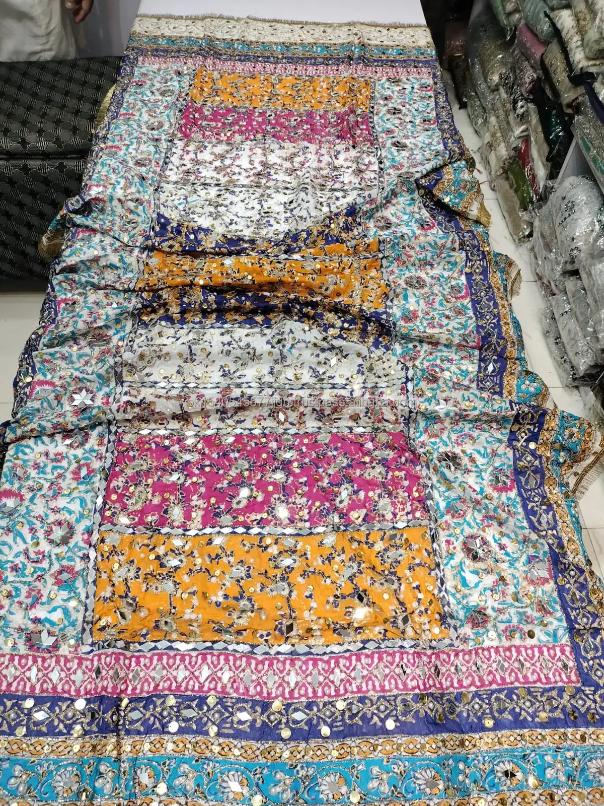 Ssumaira Collection Screen Printing Mirrors Dupatta Fabric Pure Silk ...