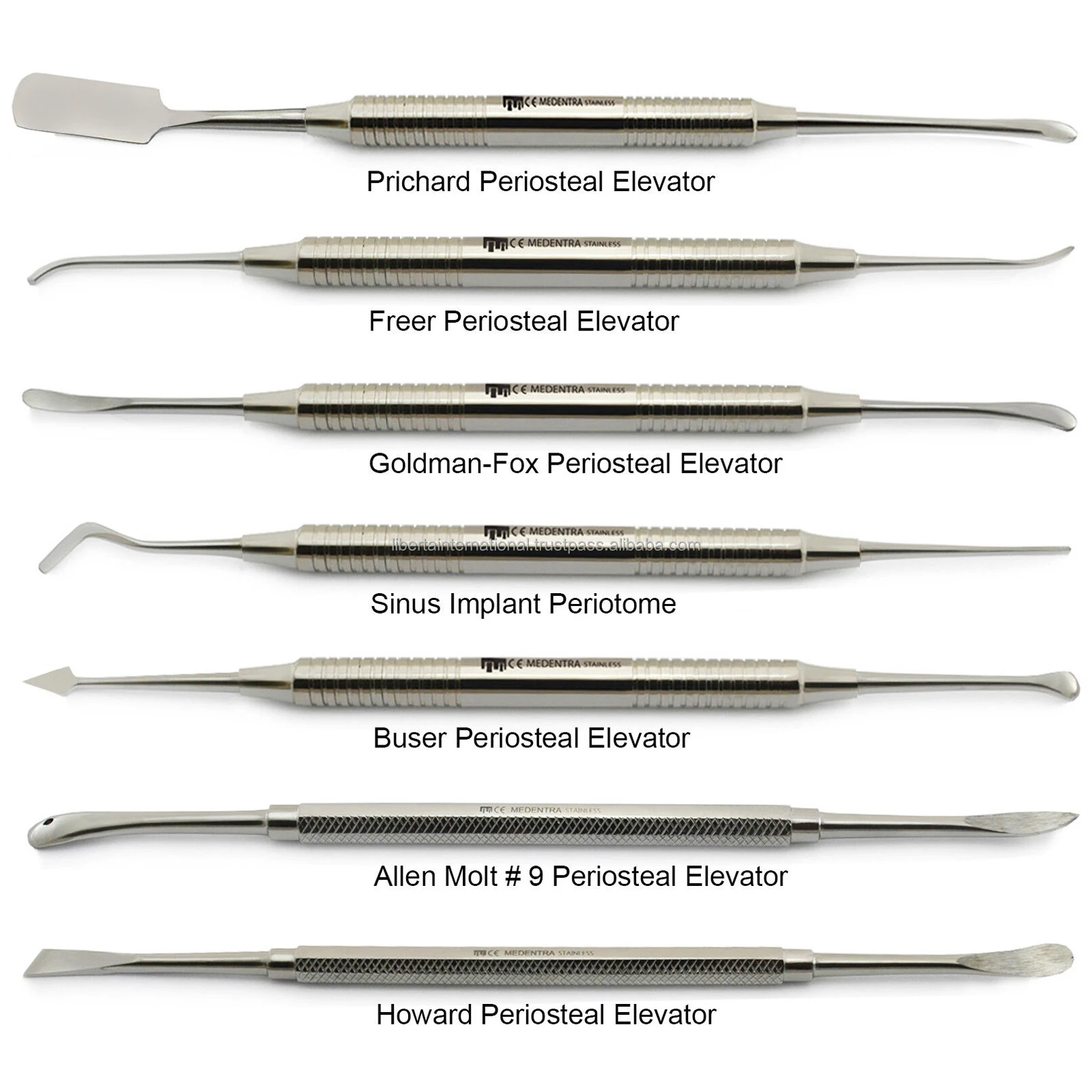 Implant Periosteal Elevators Kit Periotome Buser Prichard Allen Molt ...