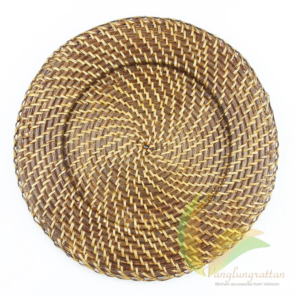 High Quality Rattan Circular Charger Plate Pad Wicker Bamboo Tableware ...