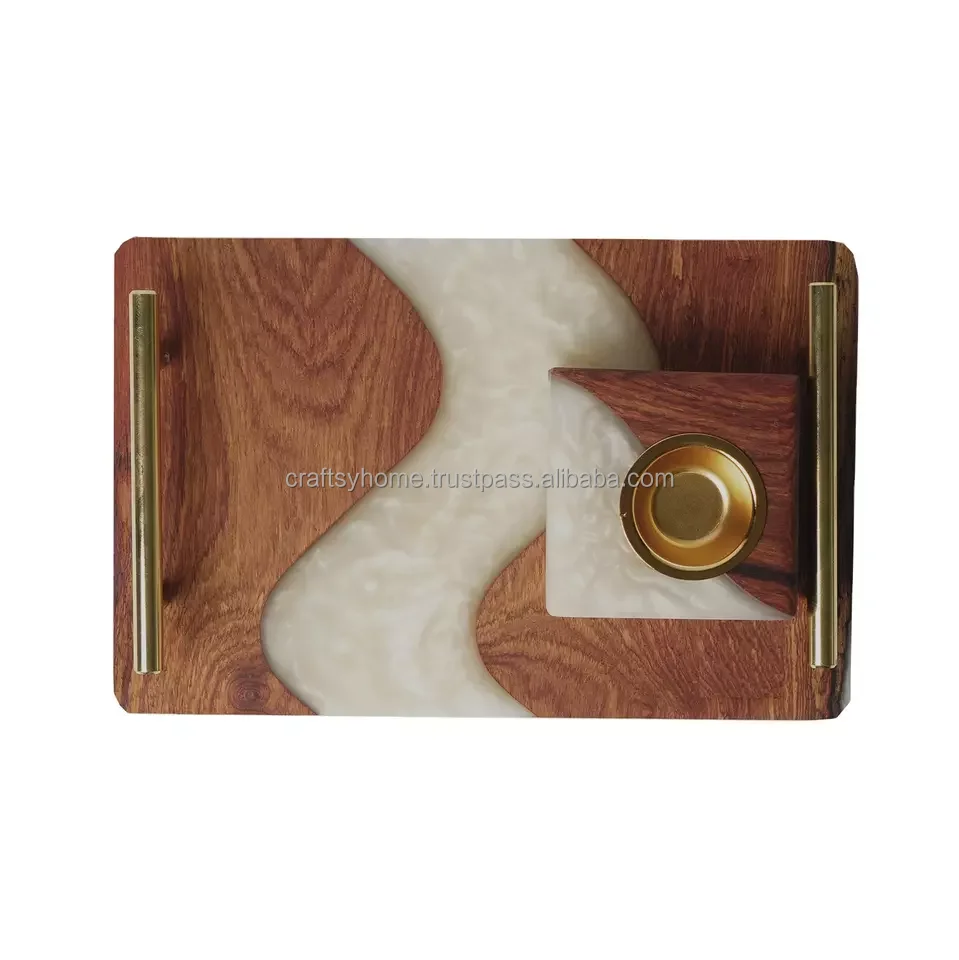 Handcrafted Wooden & Resin/ Epoxy Bakhoor Incense Burner Tray Set ...