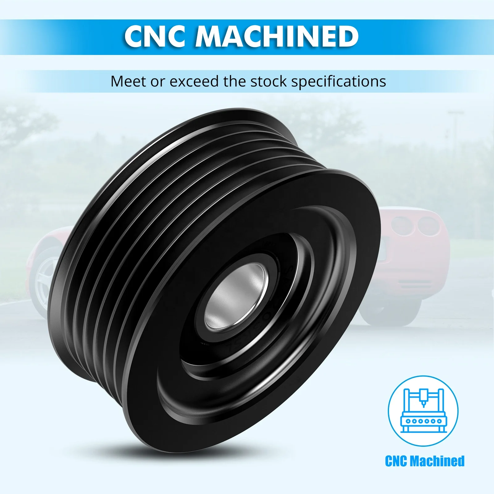Bevinsee Ls Billet Aluminum Grooved Tensioner Pulley Ls1 Ls2 Ls3 Ls6 5 ...