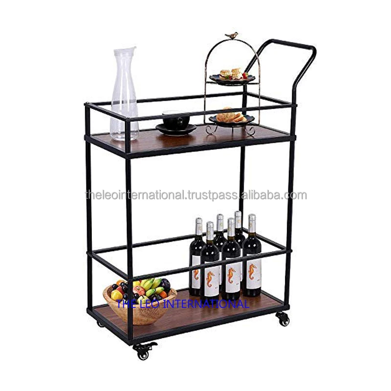 2022 Hotel Kitchen Gold Metal Mini Bar Trolley - Stylish & Functional