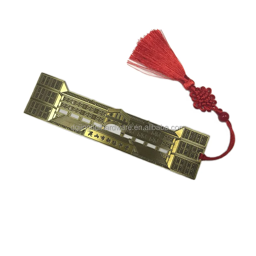 Custom Antique Gold Bookmark Laser Cut College School Building Souvenir ...