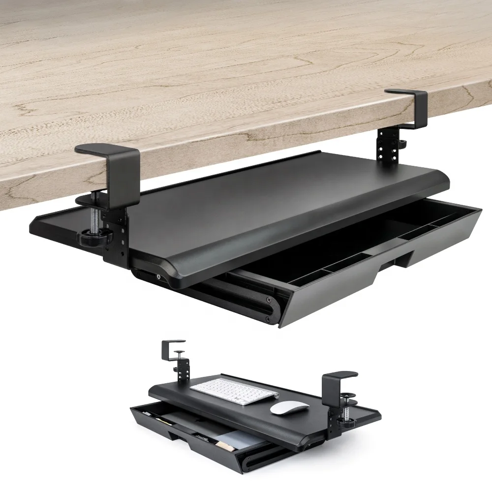Clamp on Keyboard Tray under Desk Drawer Slide Out AIDATA