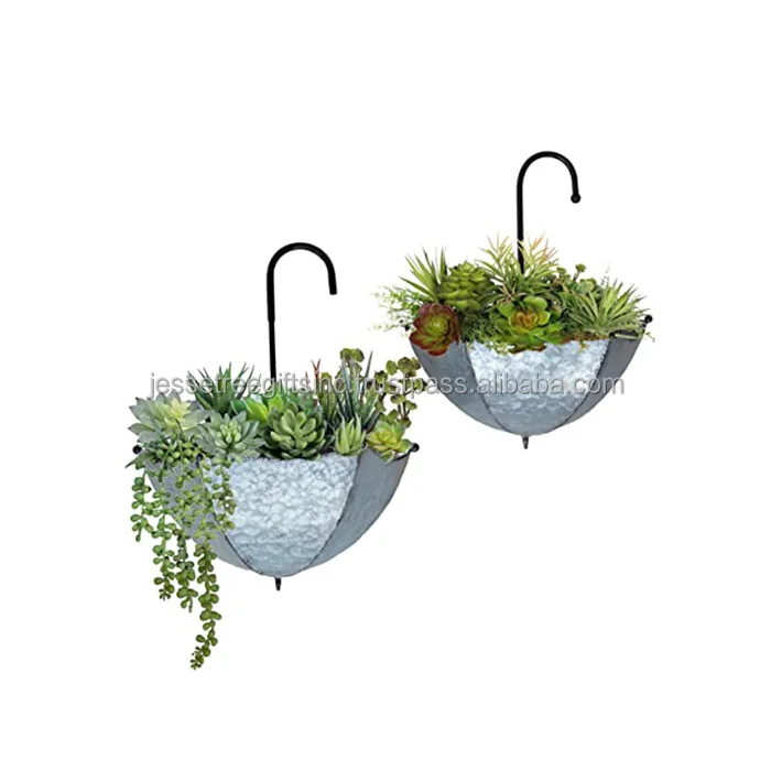 Metal Wire & Sheet Wall Mounted Planter With Galvanized Finishing ...