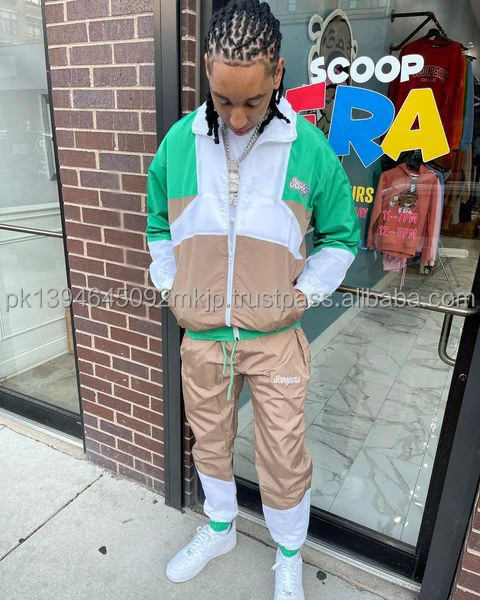 Wholesale Blank Wind Breaker Suit Streetwear Full Zip Tracksuit Nylon ...