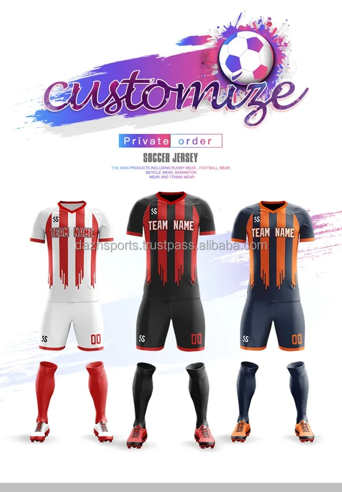 Professional Custom Design Football Shirt Soccer Uniform Kit 100% ...