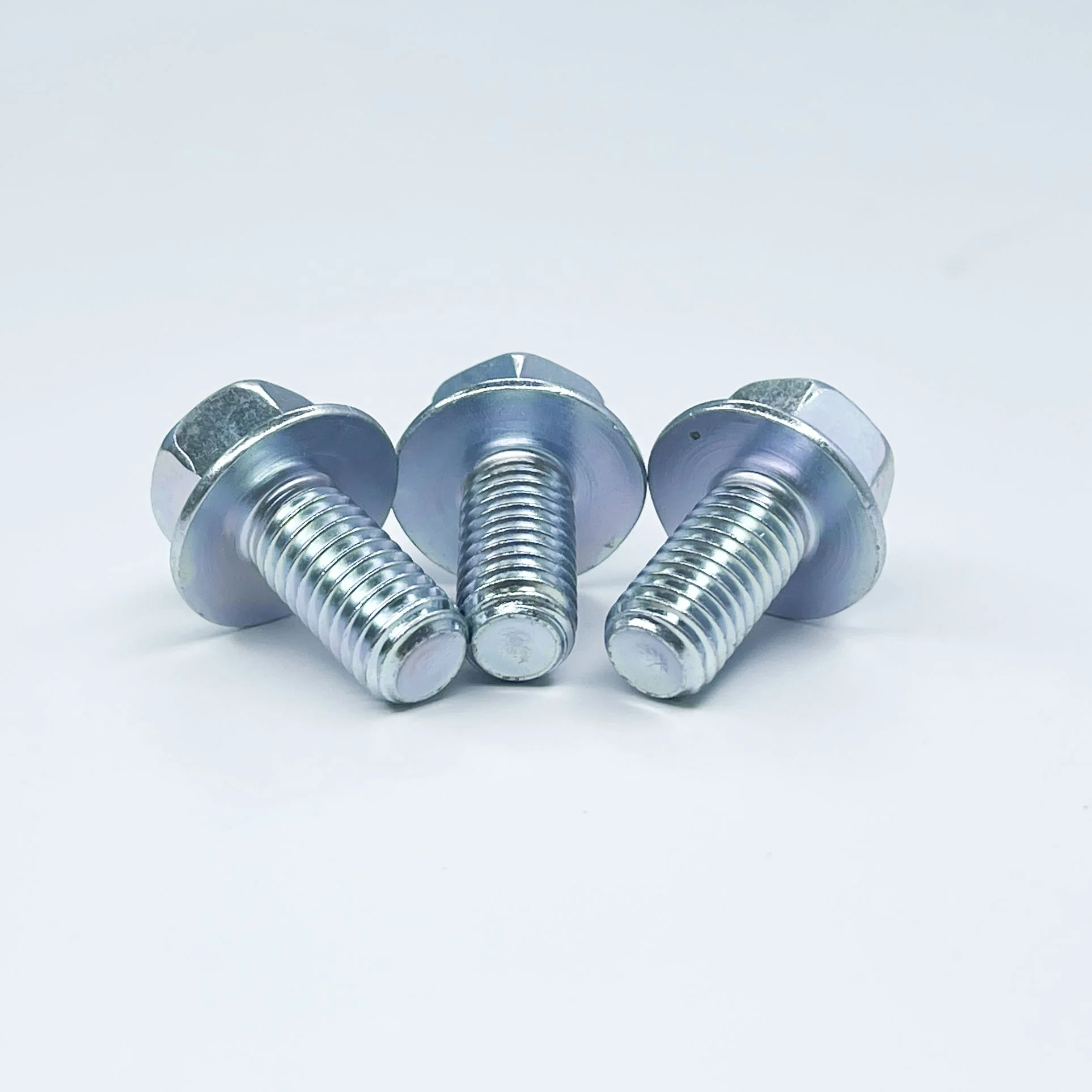 Custom DIN Standard Zinc Plated Steel Flanged Hex Head Full Thread ...