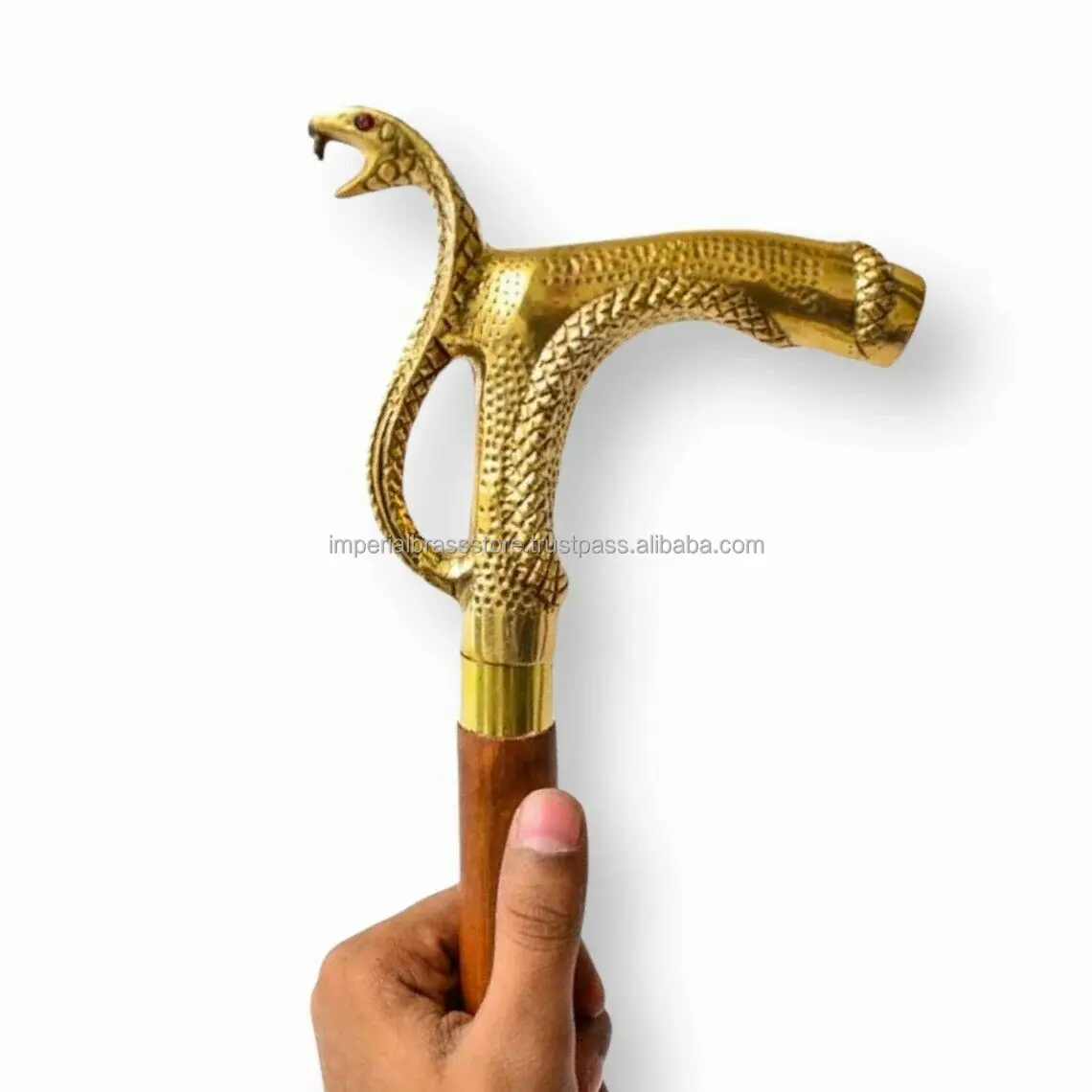 King Cobra Brass Handle Walking Stick For Men And Women Stick For Women ...