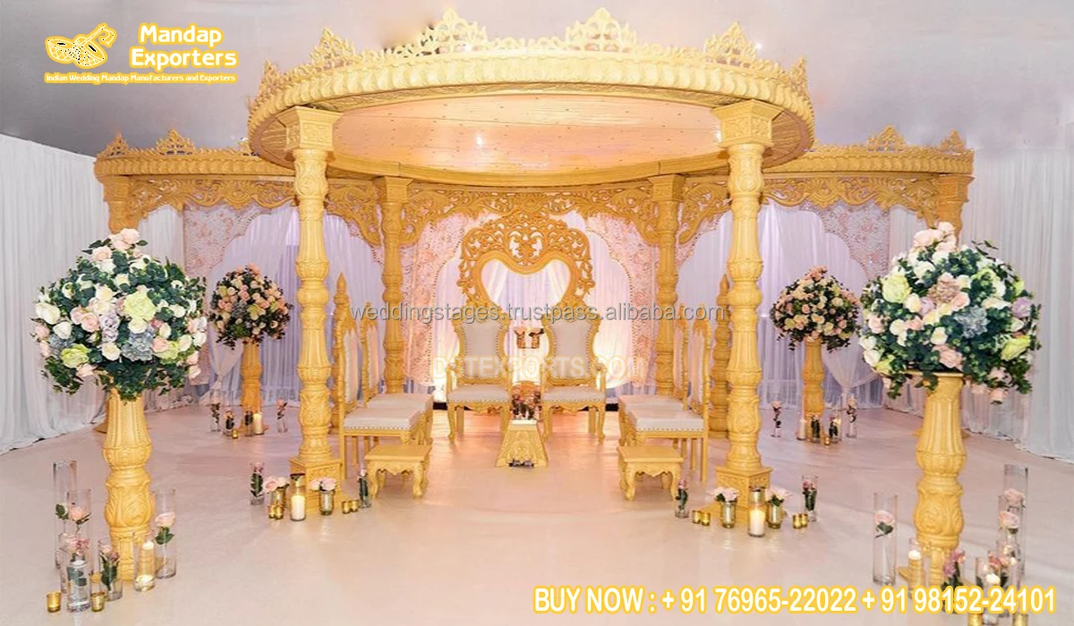 Best White Maharaja Mandap For Hindu Weddings Hindu Wedding Decor Raj ...