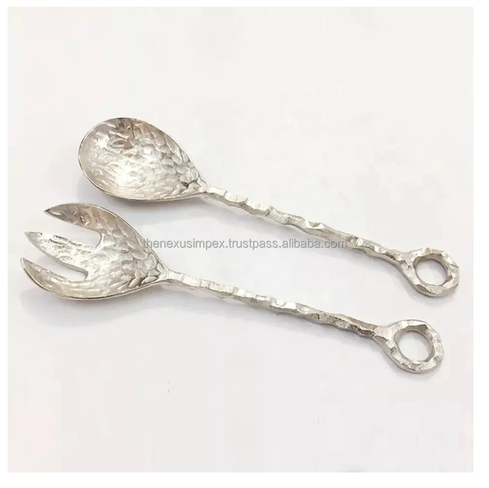 Metal Salad Server With Skulls Design Handle New Metal Cutlery Set For ...