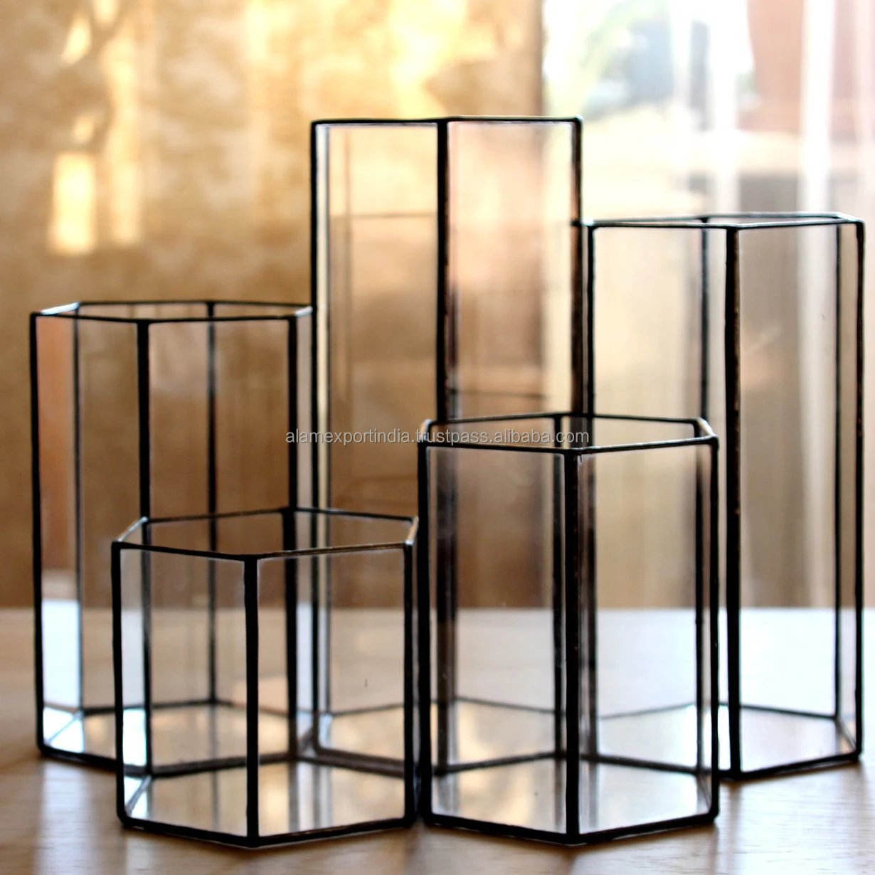 Newly Antique Brass and Glass Display Jewellery Boxes With Shelf ...