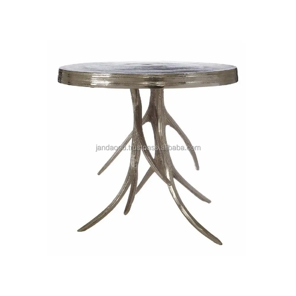 Hammered Silver Aluminum Side Table Home Plant Stand Coffe Wine Table ...