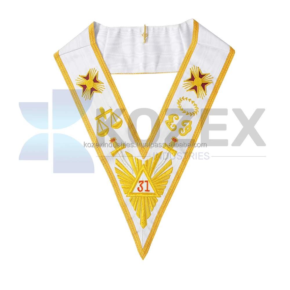 18 Degree Croix Masonic Regalia Collars White Color With Golden ...