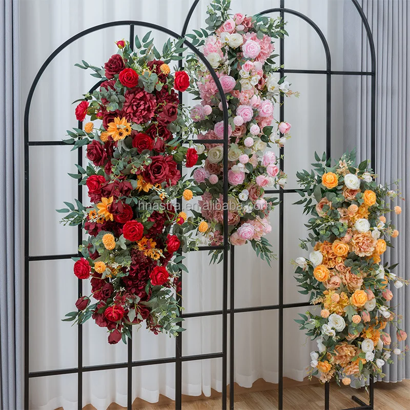 Decorative Artificial Flower Arch Runner Table Artificial Flower Row ...