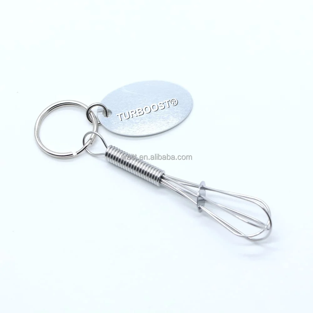 304 Stainless Steel Mini Egg Whisk Keychain Charm Kitchen Utensil Key ...