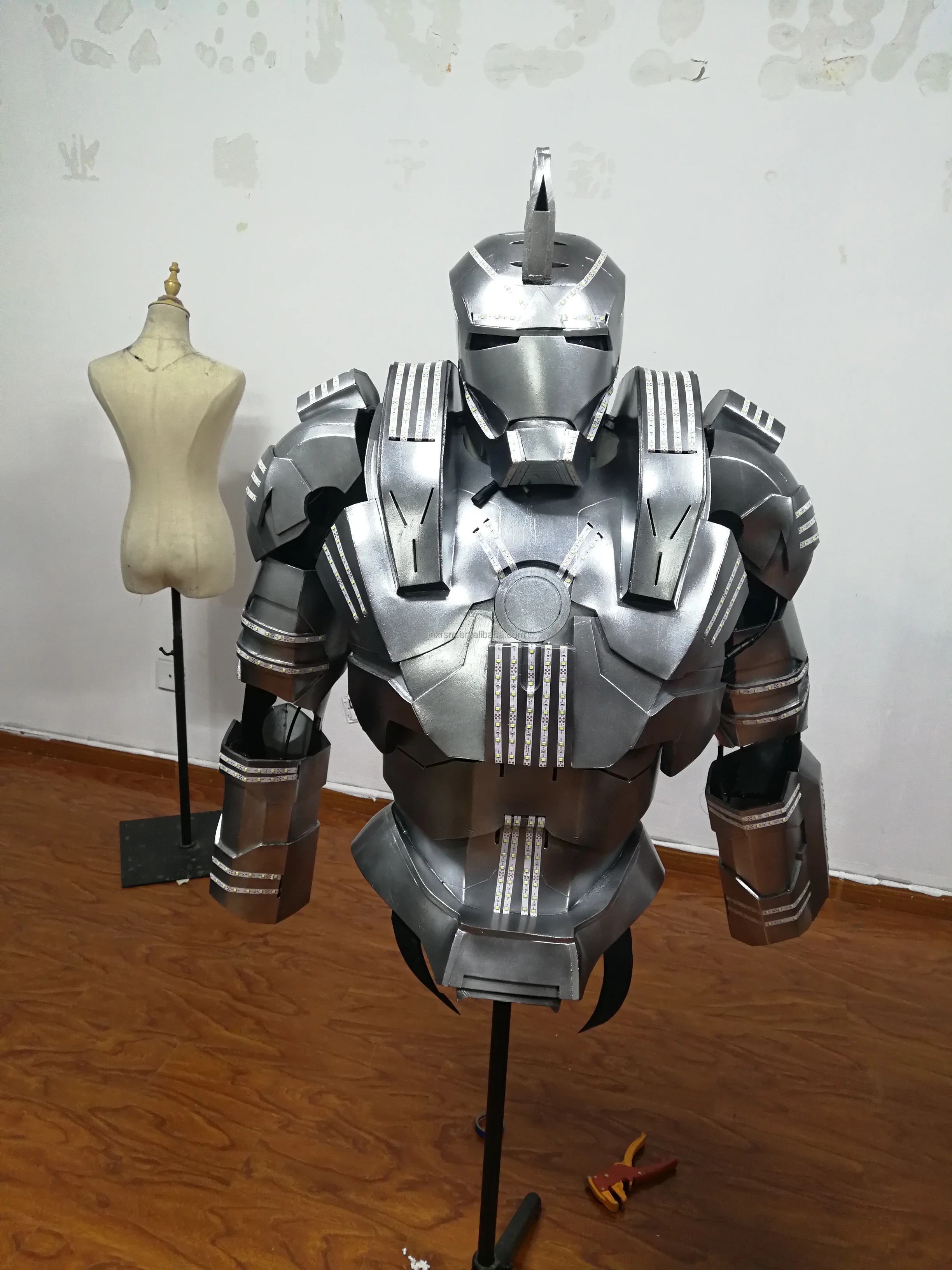 Silver LED Luminous Cosplay Transformer Stage Performance Wear Stilt ...