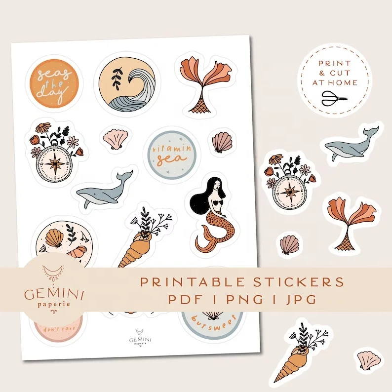 Mega Sticker Pack,Printable Diy Stickers,Flower Decals,Diy Cricut Png ...