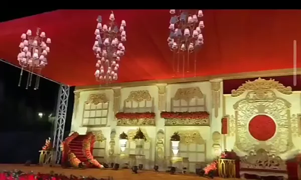 Grand South Indian Mandap Decoration Maharaja Wedding Fiber Bahubali ...