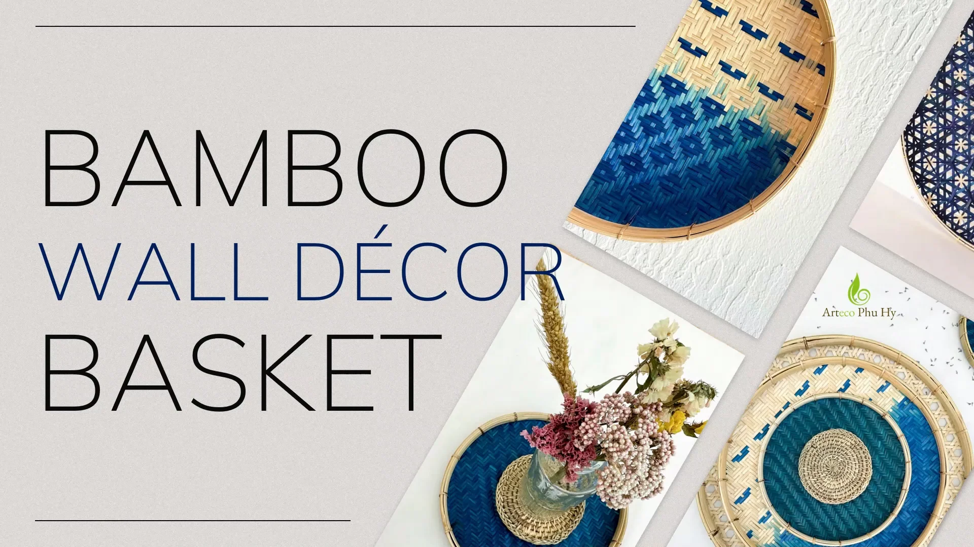 Modern Luxury Living Room Bamboo Wall Hanging Decor Handmade Rose ...