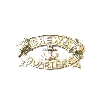 Nautical Door Sign "crew Quarters" Wall Door Decorative Sign With Brass ...