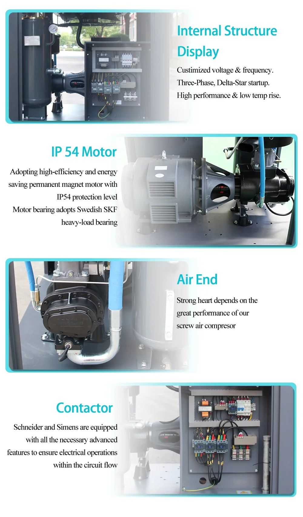 Alibaba.com: 2m3/min 20hp 15kw screw air compressor for industrial use ...