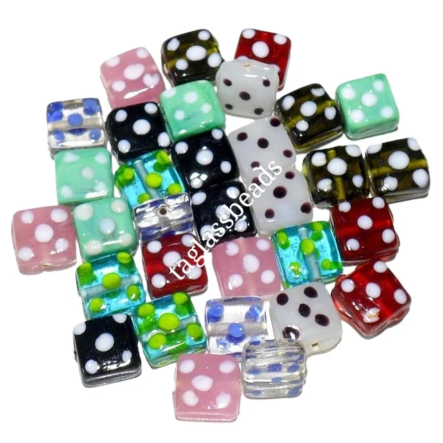 Premium Collection Square Dots Glass Beads Available At Lowest Price ...